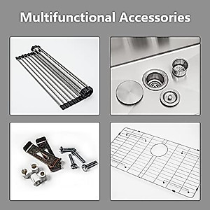 Dcolora 36 Inch Farmhosue Sinks Stainless Steel Single Bowl Farm Style Sink Farmer Country Apron Front Barn Sink, 36"x21"x10" DC-A7750