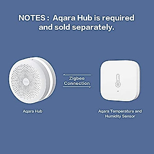 Aqara Temperature and Humidity Sensor, Requires AQARA HUB, Zigbee, for Remote Monitoring and Home Automation, Wireless Thermometer Hygrometer, Compatible with Apple HomeKit, Alexa, Works with IFTTT