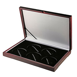 Guardhouse Wood Display 5 Coin Box for 5-Ounce Silver ATB Coins in 83mm Z5 Capsules Mahogany Finish