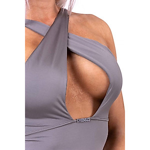 NEBBIA Sexy Monokini Swimsuit with Refined Neckline 675 (Medium, Metallic)