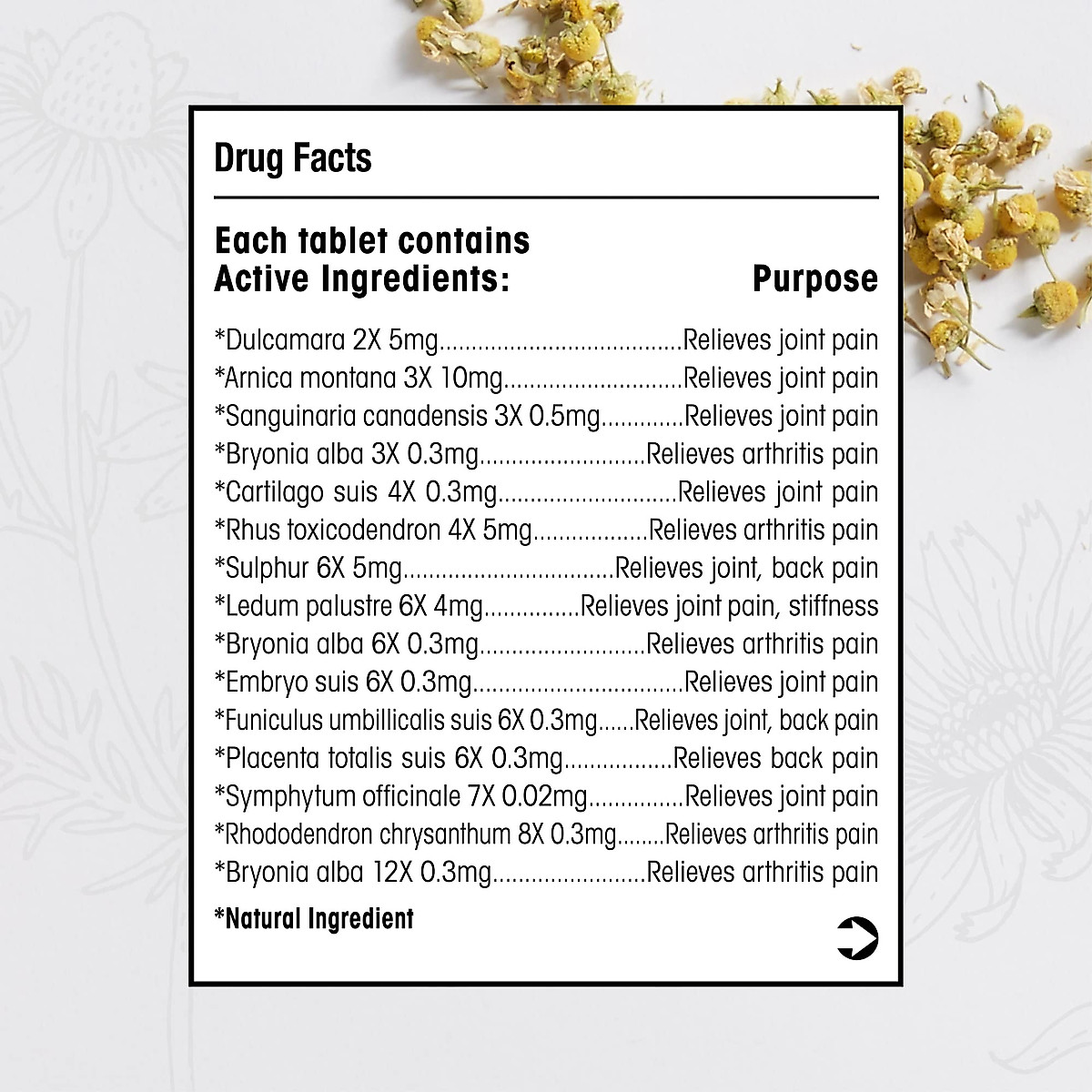 T-Relief Arthritis Arnica +12 Pain Relieving Natural Medicines Help Reduce Soreness Stiffness Aches & Pains in Joints Naturally - 100 Tablets (2 Pack)