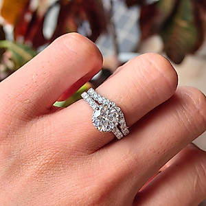 DovEggs 0.46CTW GHI 2mm Moissanite Lab Created Diamond Half Eternity Curved Wedding Band 14k Gold QUALITY Sterling Silver Wedding Engagement Rings for Women(7)