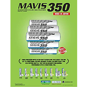 YONEX Mavis 350 Nylon Shuttlecock with Blue Cap (Yellow)