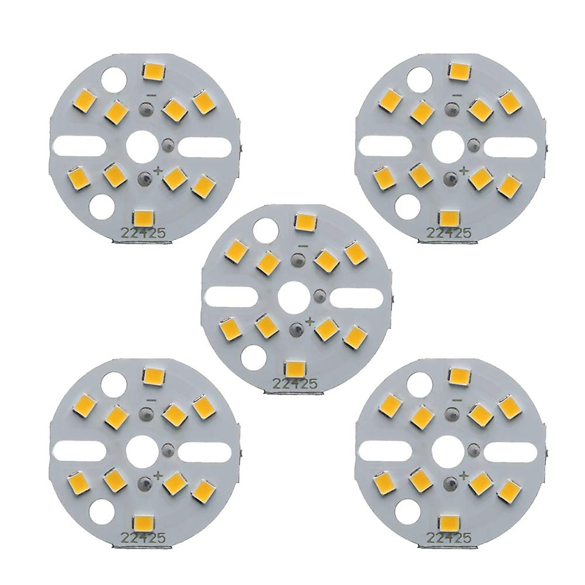 Fielect 5Pcs 5W LED Chip Bulb Super Bright High Power or Floodlight, 5730 300mA for Replacement LED Downlights, Track Lights