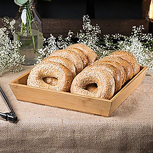 GET - BAMTRY-05 BAMTRY-02 Rectangular 2" Deep Bamboo Serving Tray, 12" x 12"