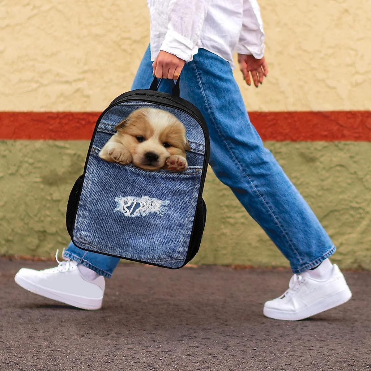 Cozeyat Pet Dog Print Backpack Cute Puppy School Bag Creative Design Bookbag for Kids Boys Girls