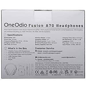 OneOdio A70 Bluetooth Over Ear Headphones for Women and Girls, Pink DJ Headphones, Wired Wireless Recording Headsets, Shareport, Stereo Jack for Guitar Amp Computer PC Tablet (Rose Gold)