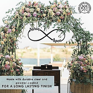 ROCC RUSTED ORANGE CRAFTWORKS CO. Wall Decor - Steel Infinity Sign - Personalized with Names - Wall hanging with couples or single names-Eternity symbol for anniversary and wedding-heart