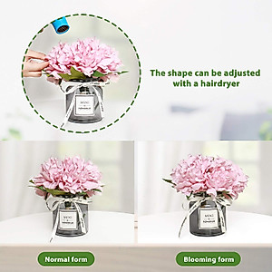 Rocinha Artificial Flowers with Vase Peony Fake Flowers Bouquet Faux Flowers in Vase for Wedding, Home, Living Room, Bathroom, Dining Table, Desk, Office, Garden Decoration