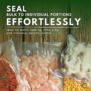 2 Rolls 8-Inch-by-50-Foot Vacuum Food Sealer Bags - Compatible with Foodsaver Machines - Embossed Commercial Grade Make-Own-Size Sous Vide or Storage