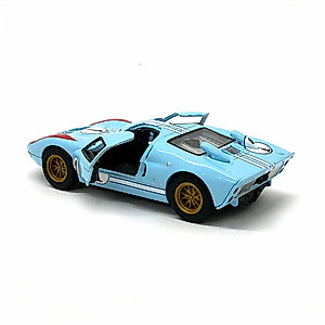 KiNSMART SetOf3 1966 Ford GT40 MKII Heritage Edition 5" 1:32 Scale Die Cast Metal Model Toy Super Race Car Blue Brown Black