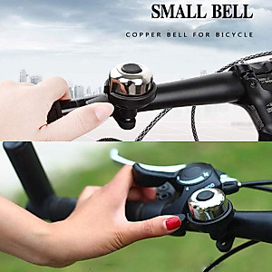 Emoly Bike Bell, 2 Pack Brass Mini Bicycle Ring Bell for Mountain Bike Road Bike Kid Bike Accessories (New, Black)