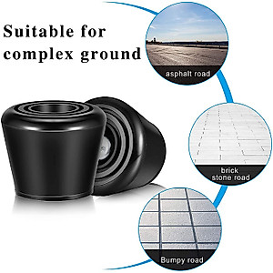 zmr Roller Skate Toe Stoppers 1 Pair Black 5/8" PU Rubber Double-Row Roller Skating Brake Jam Plugs，82A Roller Quad Skate Toe Stops (Black)