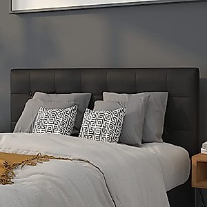 Flash Furniture Lennox Tufted Upholstered Full Size Headboard in Black Vinyl