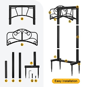 SHOMEXTOL Garden Hose Holder -Freestanding Heavy Duty Hose Hanger,Upgraded Water Hose Holder Holds 100-feet Hose,Sturdy Hose Stand and Hose Storage Rack for Lawn & Yard,Black