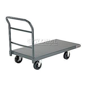 Global Industrial Platform Truck w/Steel Deck, 6" Rubber Casters, 36 x 24, 2000 Lb. Capacity