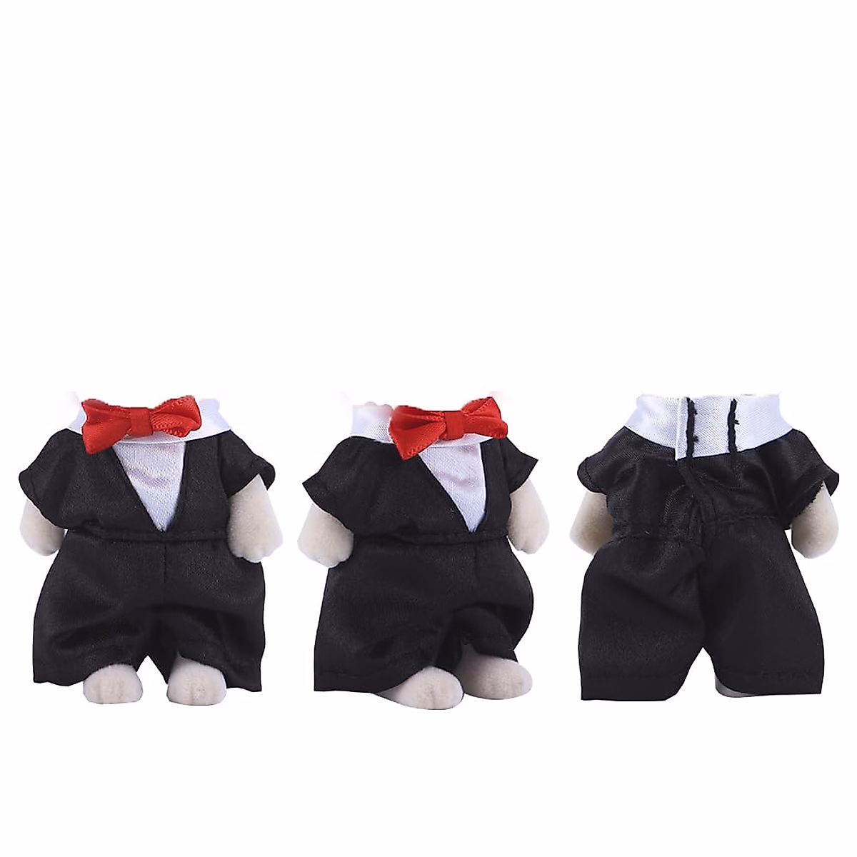 E-TING Wedding Set Beautiful Gown White Bride Dress with Veil and Groom Business Suit Outfit for 3-Inch Figure