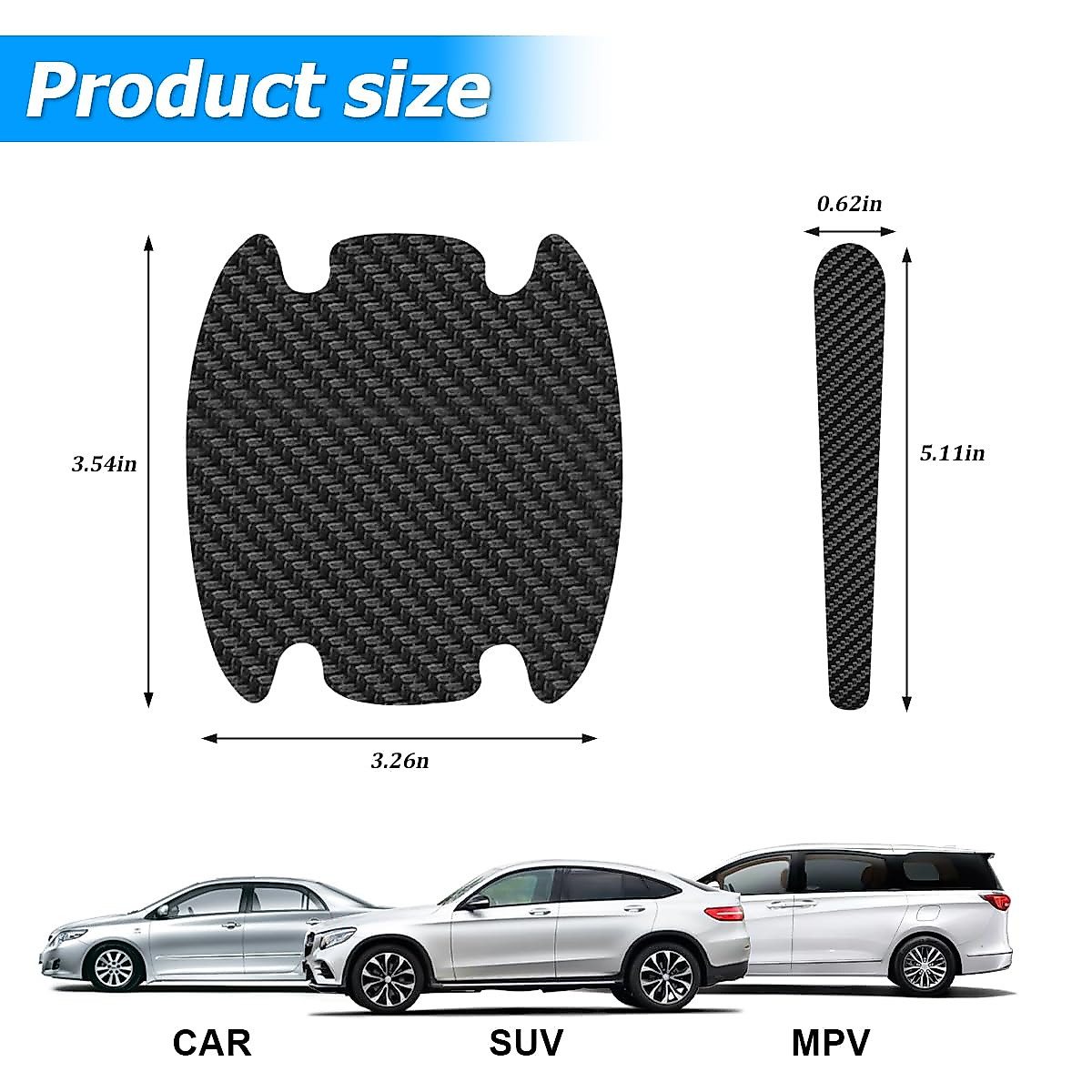 Car Door Handle Bowl Sticker, 8 Pcs Carbon Fiber Anti-Scratches Protectors, Universal Car Door Handle Cup Paint Guard Protective Films, Self-Adhesive & Non-Marking, Car Accessories