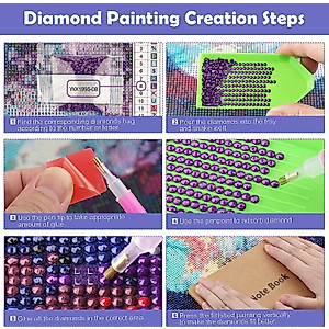 KYOQFVN Diamond Painting Kits for Adults, 5D Colourful Dragon Diamond Art Kits Full Drill Coloured Diamond Painting Dragon Kit for Kids Beginners, DIY Crystal Gem Art for Home Wall Decor 30x40cm