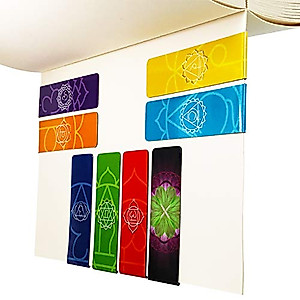 Chakra Magnetic Bookmarks 8 Pieces, with Guide Card on Chakras - for Books, Journals, or Small Notes