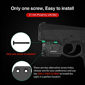 SOLOFISH 500 Lumens Pistol Light with Purple Green Laser Sight and Strobe Tactical Flashlight Combo, Rechargeable Weapon Light and Beams for Guns/Handguns W/a Rail