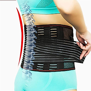 Breathable Lumbar Support Pain Relief Adjusable Self-Heating Magnetic Therapy Prevention Spine Injury and Improves Posture Lower Back Belt Brace Unisex (Size : X-Large)