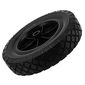 SOUJAP 2 Pack 8 Inch Plastic Wheels, Universal Rubber Replacement Tires, Grill Wheels for Lawnmower, Grill, Hand Truck, 66lbs Load