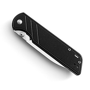 QSP EDC Folding Pocket Knfe, D2 Blade, 4" G10/Micarta handle, Left and Right Handed Thumb Stub Opening, Smooth Liner Lock with Copper Washes, QSP Parrot