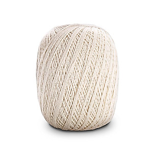 CIRCULO Anne Yarn for Crocheting & Knitting, 100% Mercerized Brazilian Virgin Cotton, Soft Fingering Weight, 547 Yds, 5.19 Oz - Color 20 Natural