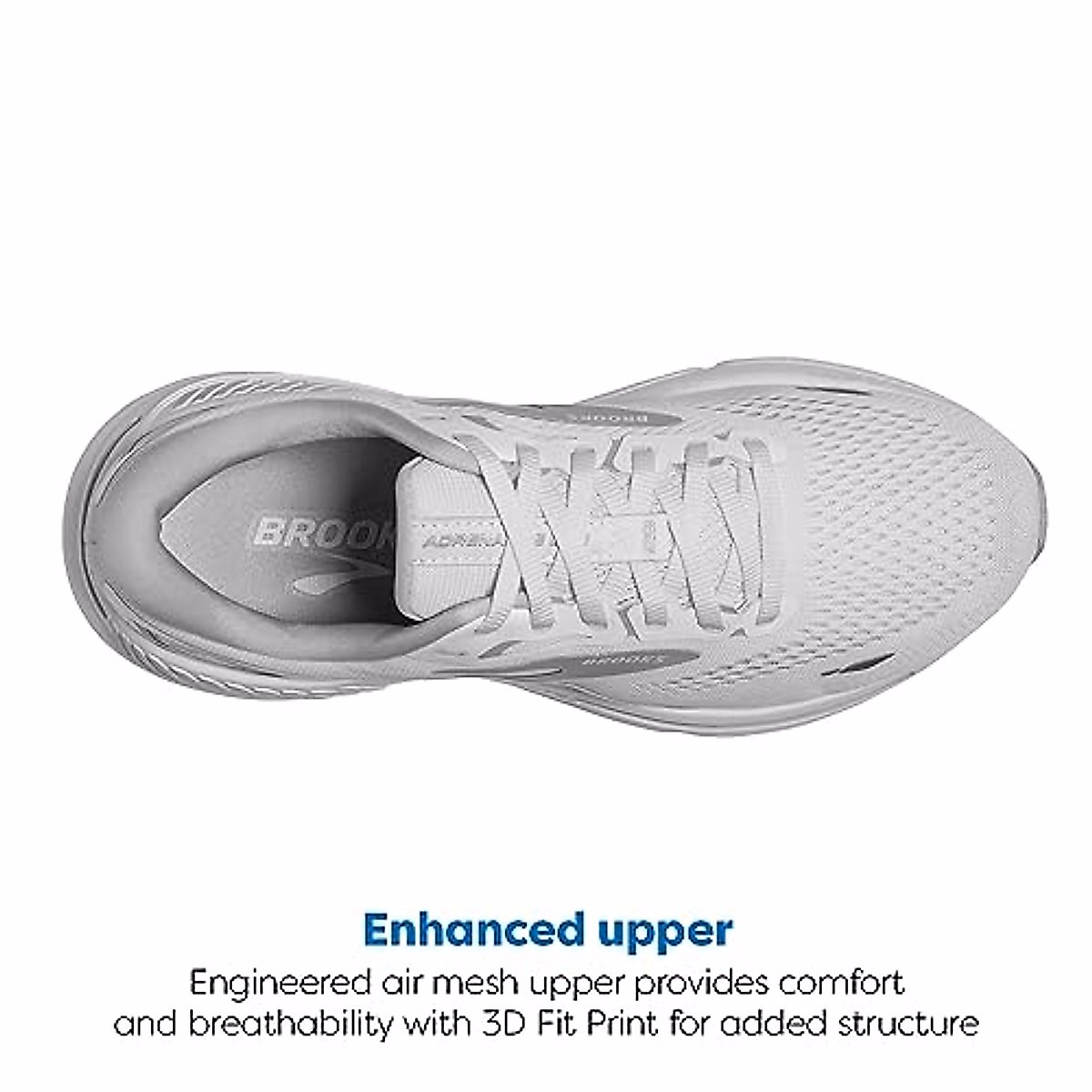 Brooks Women’s Adrenaline GTS 23 Supportive Running Shoe - White/Oyster/Silver - 8.5 Medium