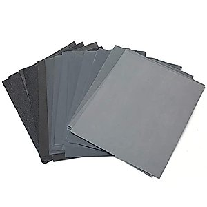 LotFancy Sandpaper 80 to 3000 Grit, 30PCS, 9 x 11" Dry Wet Sand Paper Assortment, Silicon Carbide Sanding Sheet, for Metal Sanding, Automotive Polishing, Wood Furniture, Wood Turing Finishing