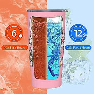 Sphynx Cat With Cherry Flowers Stainless Steel Tumbler With Lid And Straw 20oz Insulated Coffee Mug & Tea Cup Travel Coffee Mug Car Thermos Cup