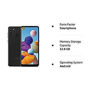 SAMSUNG Galaxy A21 A215U 6.5-inch T-Mobile/Sprint Locked 32GB Android Smartphone (Renewed)