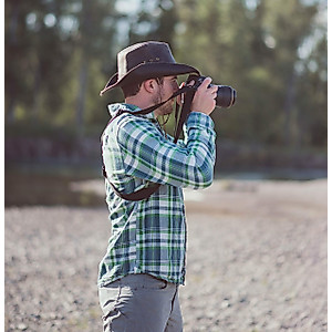 Nyack Exchange Stance Camera Strap- An Ergonomically Correct Extra Wide, Adjustable Camera Harness made for DSLR, Point and Shoot, Mirrorless Cameras and Binoculars, Made in the USA (Raven)
