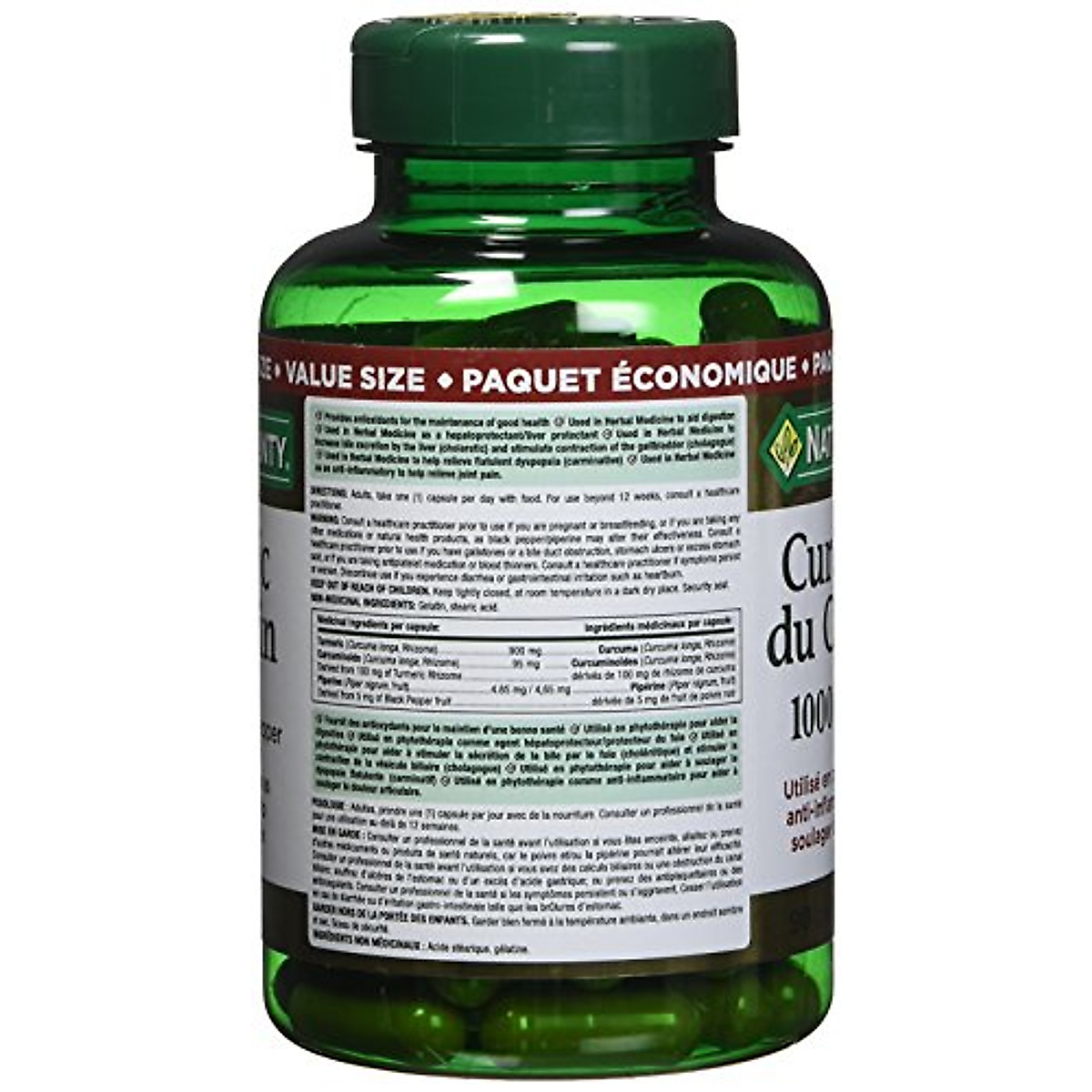 Nature's Bounty Turmeric Curcumin 1000mg Plus Black Pepper, 90 Capsules