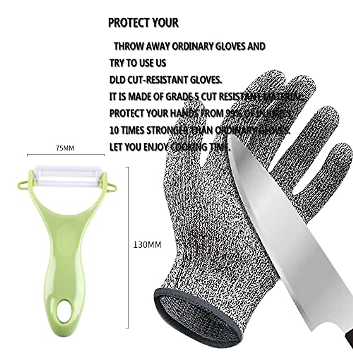 DLD Mandoline Slicer, Vegetable Chopper, Pro Food Chopper Vegetable Cutter and Dicers, Onion Chopper with Container, Vegetable Slicer and Chopper for - 8 Blades 1xCutting gloves