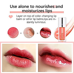 Plumping Lip Oil Raspberry, Lip Oil Gloss Tinted Hydrating Lip Care, Transparent Toot Lip Oil, Lip Balm Moisturizing Lip Care, Long Lasting Lip Glow Oil, Non-sticky Big Brush Head Glitter Shine Primer Lip Tint (Raspberry)