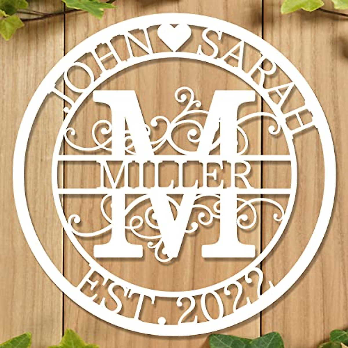 Personalized Last Name Metal Signs - Custom Metal Signs - Split Letter Monogram Sign - Family Name Sign- Metal Wall Art - Outdoor Metal Sign - Housewarming Gift for Couple - Personalized Anniversary Wedding Gift