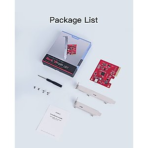 Inateck PCIe USB 3.2 Gen 2 x2 Card, with 20 Gbps Bandwidth, 1 Type-C Port, Low Profile Bracket Included, Redcomets U27