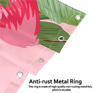 bisibuy Tropical Flowers Flamingo Shower Curtain 72x72 Inches Washable Polyester Fabric Curtains Shower Set with Hooks Bright Pink Turquoise Shower Curtains for Bathroom, Guest Bath, Stalls and Tubs