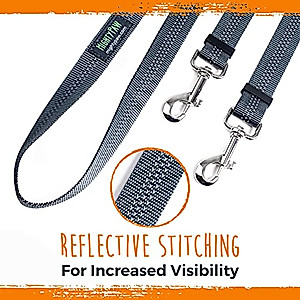 Mighty Paw Double Dog Leash | Dual Dog Leash, Two Dog Leash, Multiple Dog Leash for 2 Dogs, Double Leash for Dogs, Leash Splitter for Large and Small Dogs, 2 Dog Leash, Double Clip Dog Leash Coupler
