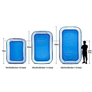 CHICLIST Inflatable Swimming Pool 120" X72" X20" Family Swim Center for Kids Full-Sized Lounge Pool for Kids Adults Easy Set for Backyard Summer Water Party Outdoor Kiddie Pools