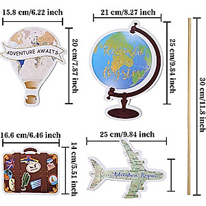 Let The Adventure Begin Centerpieces，Travel Around The World Decorations，Bon Voyage Travel Theme Party Table Toppers,Graduation Retirement Job Career Change Farewell Party Decorations Supplies