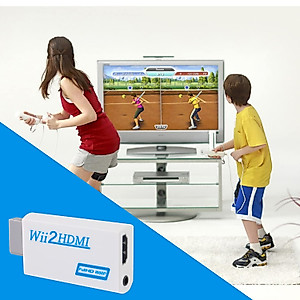 Aokin Wii to HDMI Converter, Wii to HDMI Adapter 1080P 720P Output Video with 3.5mm Audio Jack, fit for Wii Connect HDTV, Monitor - Supports All Wii Display Modes, Includes 1.5m/4.9feet HDMI Cable
