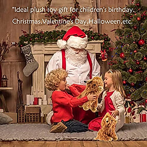 BULINGNA Highland Cow Stuffed Animals, Realistic Fluffy Scottish Cow Plush Toy Doll Gift for Adults Kids (Brown B)