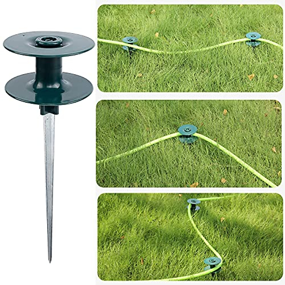 MCDSAJ 8 Pcs Garden Hose Guide Stake,Lawn Hose Support Long Metal Spike,Rust Sturdy Metal Stake for Garden Lawn Yard Antique Metal Hose Guard Stakes (210429XA01-8-10001-1454379121)