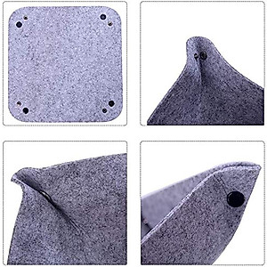 OliviaLiving Felt Valet Tray, Fold Felt Desktop Storage Basket Makeup Organizing Basket for Home Office Writing Desk Lovely Caddy Containers (Multi-Color,6-Pack)