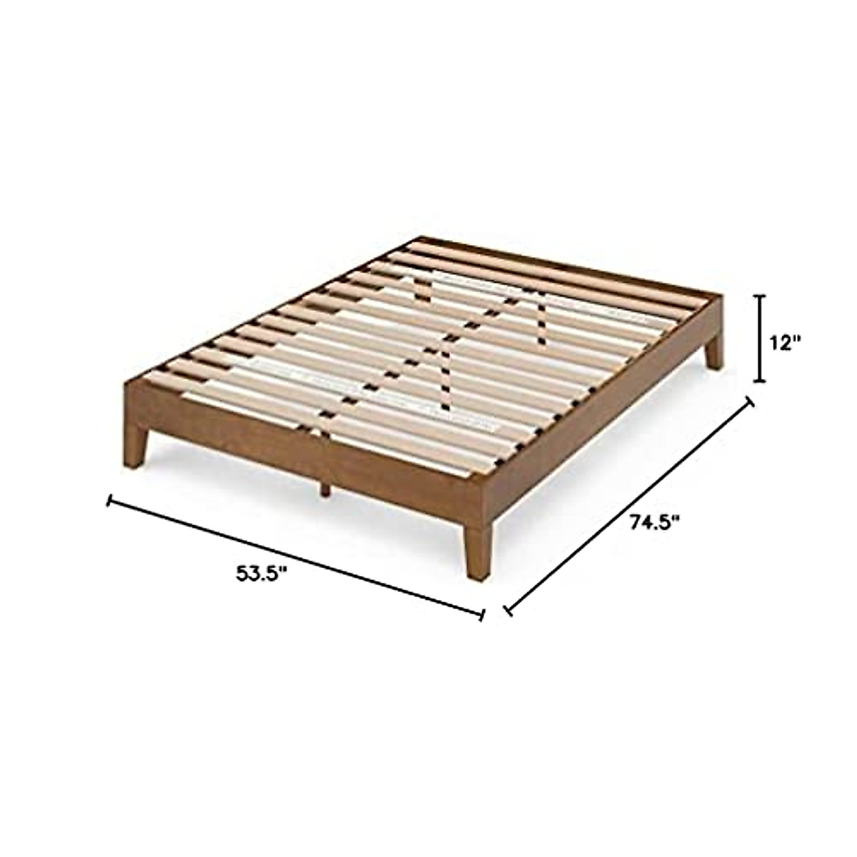 ZINUS Alexis Deluxe Wood Platform Bed Frame / Solid Wood Foundation / No Box Spring Needed / Wood Slat Support / Easy Assembly, Rustic Pine, Full
