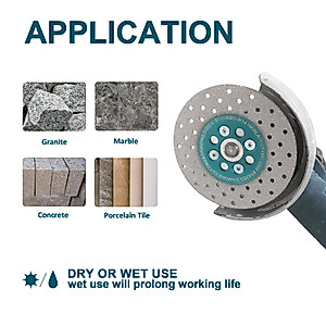 MINLAYCUT Diamond Cutting Grinding Discs - 4" Diamond Blade 100mm Double Side for Granite Marble Procelain Ceramic Tile Stone Concrete 5/8''-11 Thread