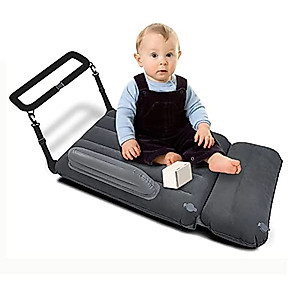 KFBVDR Inflatable Airplane Baby Travel Bed,Plane Bed for Toddler Travel,Seat Belt and Carry Bag Included,Baby Travel Most Airplane Economy Seats(37.4"X18.9"X4.7", Dark Gray)